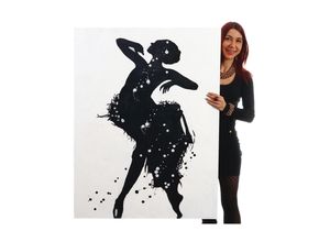 4057651057484 - Wandbild Tänzerin 100% handgemaltes Ölgemälde Gemälde XL 120x90cm