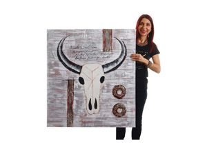 4052826182510 - Wandbild Stier 100% handgemaltes Ölgemälde 3D-Bild Gemälde XL 100x90cm