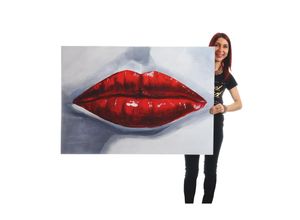 4057651057422 - Wandbild Lippen 100% handgemaltes Ölgemälde Gemälde XL 120x85cm