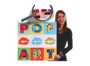 4057651057569 - Wandbild Pop Art + Autos Leinwandbild Gemälde 3D-Bild XL 60x60cm