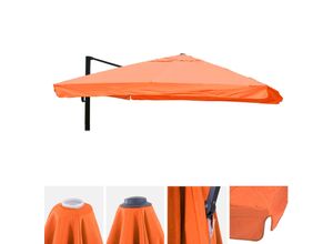 4057651524139 - Ersatz-Bezug für Luxus-Ampelschirm MCW-A96 mit Flap Sonnenschirmbezug Ersatzbezug 3x4m (Ø5m) Polyester 4kg ~ terracotta