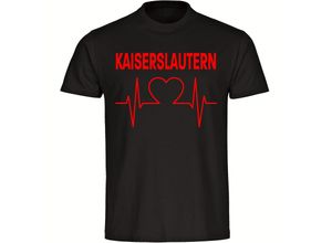 4068859109448 - multifanshop Herren T-Shirt - Kaiserslautern - Herzschlag - Druck rot - Männer