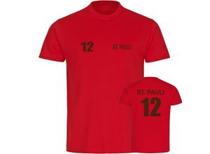 4068859192211 - multifanshop Herren T-Shirt - St Pauli - Trikot Nummer 12 - Druck braun - Männer