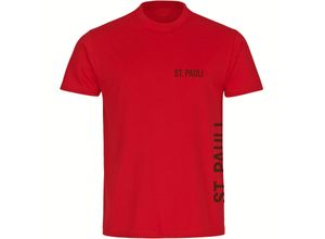 4068859191023 - multifanshop Herren T-Shirt - St Pauli - Brust & Seite - Druck braun - Männer