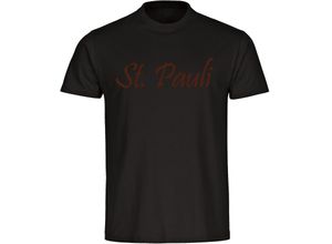 4068859197056 - multifanshop Herren T-Shirt - St Pauli - Schriftzug - Druck braun - Männer