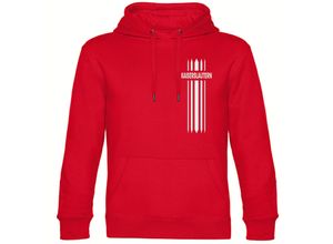 4068859125530 - multifanshop Kapuzen Sweatshirt - Kaiserslautern - Streifen - Druck weiß - Hoodie