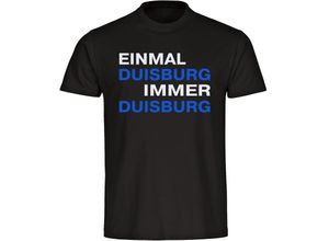 4068859057831 - multifanshop Kinder T-Shirt - Duisburg - Einmal Immer - Druck blau - Kind