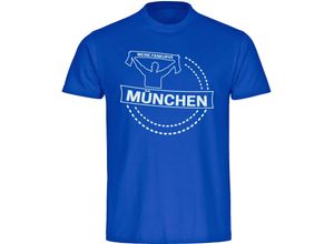 4068859055479 - multifanshop Herren T-Shirt - München blau - Meine Fankurve - Druck weiß - Männer