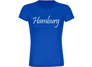 4068859009113 - multifanshop Damen T-Shirt - Hamburg - Schriftzug - Druck weiß - Frauen