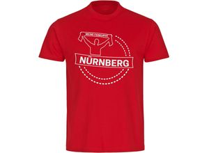 4068859142025 - multifanshop Herren T-Shirt - Nürnberg - Meine Fankurve - Druck weiß - Männer