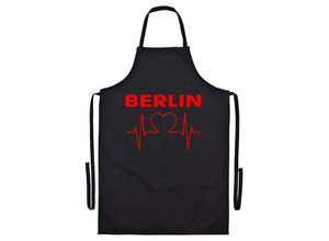 4068859104795 - multifanshop Grillschürze - Berlin rot - Herzschlag - Druck rot - Schürze 4068859104795 - multifanshop Grillschürze - Berlin rot - Herzschlag - Druck rot - Schürze