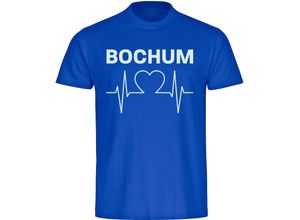 4068859034092 - multifanshop Herren T-Shirt - Bochum - Herzschlag - Druck weiß - Männer