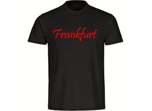 4068859157982 - multifanshop Herren T-Shirt - Frankfurt - Schriftzug - Druck rot - Männer