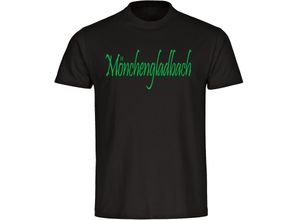 4068859184179 - multifanshop Herren T-Shirt - Mönchengladbach - Schriftzug - Druck grün - Männer