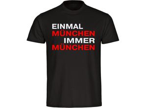 4068859145712 - multifanshop Herren T-Shirt - München rot - Einmal Immer - Druck rot - Männer