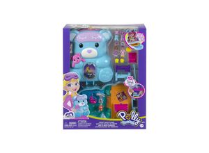 0194735048274 - Polly Pocket Sleepover Teddybär-Tasche inkl 2 Figuren & Zubehör mehrfarbig