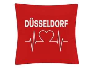 4068859105914 - multifanshop Kissenbezug - Düsseldorf - Herzschlag - Druck weiß - Kissen