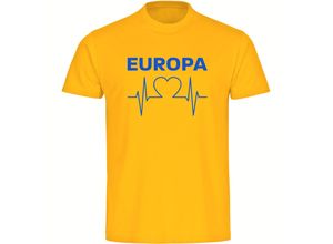 4068859305086 - multifanshop Kinder T-Shirt - Europa - Herzschlag - Druck blau - Kind