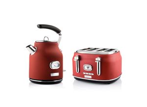 8719327663042 - Retro Frühstücksset 4-Schlitz Toaster + Wasserkocher 17L Küchenmaschine