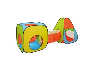 4057216039634 - Littletom - Bällebad Spielzelt Set 260x90x100cm Popup Spielhaus Kinder Zelt Tunnel - bunt