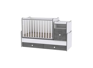 3800151985457 - Babybett Trend Plus NEW Schaukelfunktion Jugendbett Kommode Schreibtisch in dunkelgrau