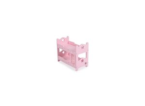 3800146222505 - Puppenbett PH12A003 Holz Stockbett Maße 31 x 16 x 26 cm Leiter Sterne rosa