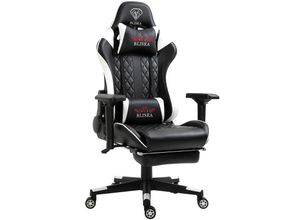 4250931565598 - Trisens - Gaming Stuhl Chair Racing mit Fußstütze und ergonomsichen 4D-Armlehnen Schwarz Weiß