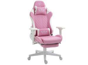 4250931572282 - Trisens - Gaming Stuhl Chair Racing mit Fußstütze und ergonomsichen 4D-Armlehnen Rosa Weiß