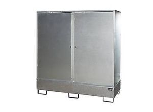 4052462026421 - Gefahrstoffschrank BAUER GS-2 Stahlblech unterfahrbar für 2 x 200 l Fässer B 1680 x T 690 x H 1780 mm verzinkt