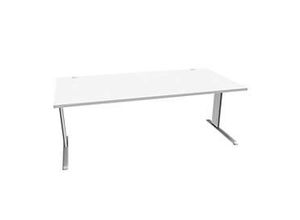 4250510838334 - Pure Schreibtisch PLANOVA BASIC Rechteck C-Fuß B 2000 x T 1000 x H 717 mm weiß weißaluminium + Kabelkanal