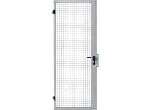 4052941831720 - Einflügeltür für Gittertrennsystem Türanschlag rechts links B 1000 x H 2070 mm mit Panikschloss hellsilber