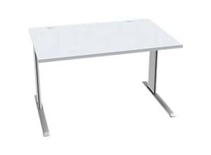 4250510837191 - Pure Schreibtisch PLANOVA BASIC Rechteck C-Fuß B 1200 x T 800 x H 717 mm lichtgrau weißaluminium + Kabelkanal