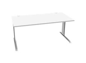 4250510936566 - Pure Schreibtisch PLANOVA BASIC Rechteck C-Fuß B 1600 x T 800 x H 717 mm weiß weißaluminium + Kabelkanal