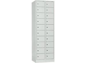 4250618204802 - Schließfachschrank Stahlbl Türanschl rechts Zylinderschloss 20 Fächer B 600 x H 1800 mm lgrau RAL 7035 lgrau RAL 7035