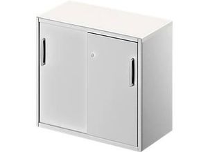 4051273725820 - Genius Beistellschrank TETRIS SOLID 2 OH in Schreibtischhöhe B 800 mm 25 mm Abdeckplatte weiß weißalu