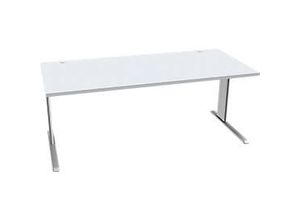 4250510837399 - Pure Schreibtisch PLANOVA BASIC Rechteck C-Fuß B 1800 x T 800 x H 717 mm lichtgrau weißaluminium + Kabelkanal