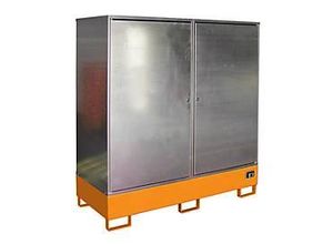 4052462026407 - Gefahrstoffschrank BAUER GS-2 Stahlblech unterfahrbar für 2 x 200 l Fässer B 1680 x T 690 x H 1780 mm orange