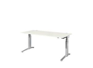 4250510856840 - Genius Schreibtisch PLANOVA ERGOSTYLE elektrisch höhenverstellbar Rechteck C-Fuß B 1800 x T 800 x H 645-1305 mm weiß weißaluminium