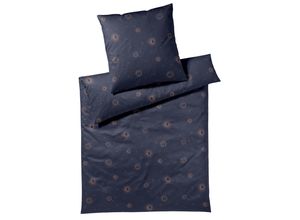 4029058314606 - Bettwäsche ELEGANTE Stardust Gr B L 155 cm x 220 cm 1 St 1 St Mako-Satin B L 80 cm x 80 cm blau (nachtblau) angenehmes Hautgefühl