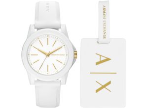 4064092041507 - Quarzuhr ARMANI EXCHANGE AX7126 Armbanduhren weiß Damen Quarzuhren Armbanduhr Damenuhr ideal auch als Geschenk