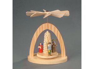 4250770403457 - Weihnachtspyramide ALBIN PREISSLER Wärmespiel - Christi Geburt Weihnachtsdeko Weihnachtspyramiden Gr Höhe 13 cm beige (natur)