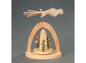 4250770403471 - Weihnachtspyramide ALBIN PREISSLER Wärmespiel - Förster Reisigfrau und Waldarbeiter Weihnachtsdeko Weihnachtspyramiden Gr Höhe 13 cm beige (natur)