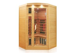 4251575100305 - Dewello - Infrarotkabine Infrarotsauna lakefield pro inkl Vollspektrumstrahler für 1-3 Personen - LED-Farblicht - Wärmekabine mit Radio Bluetooth