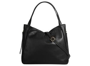 4262427392045 - Umhängetasche SAMANTHA LOOK Damen Gr B H T 35cm x 30cm x 14cm onesize schwarz Leder clean Taschen echt Leder Made in Italy