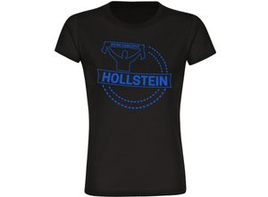 4068859400491 - multifanshop Damen T-Shirt - Holstein - Meine Fankurve - Druck blau - Frauen