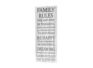 4057651084015 - Wandschild Familienregeln Holzschild Dekoschild Shabby-Look Vintage 76x31cm