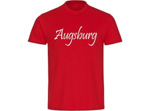 4068859156398 - multifanshop Herren T-Shirt - Augsburg - Schriftzug - Druck weiß - Männer