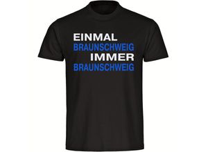 4068859204525 - multifanshop Kinder T-Shirt - Braunschweig - Einmal Immer - Druck blau - Kind
