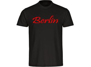 4068859157111 - multifanshop Herren T-Shirt - Berlin rot - Schriftzug - Druck rot - Männer