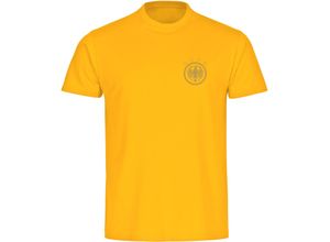 4068859251918 - multifanshop Herren T-Shirt - Deutschland - Adler Retro Gold - Druck gold metallic - Männer